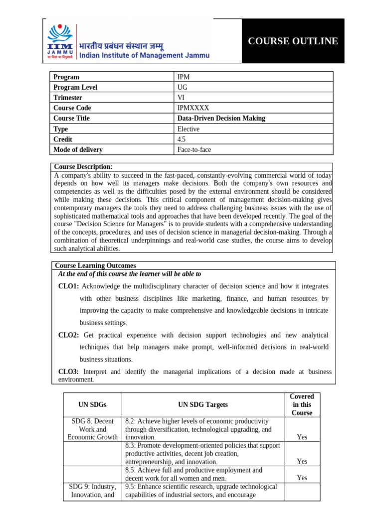 DSM_IPM Syllabus - Final | PDF | Machine Learning | Cognitive Science