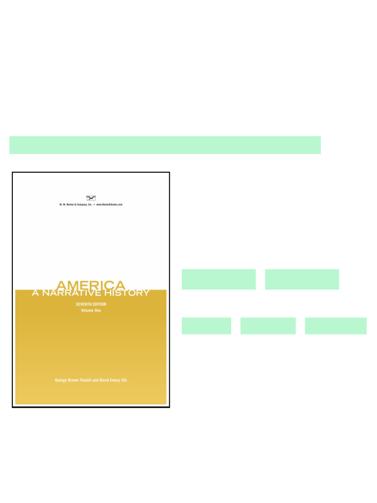 America A Narrative History volume one 7th George Brown Tindall & David ...