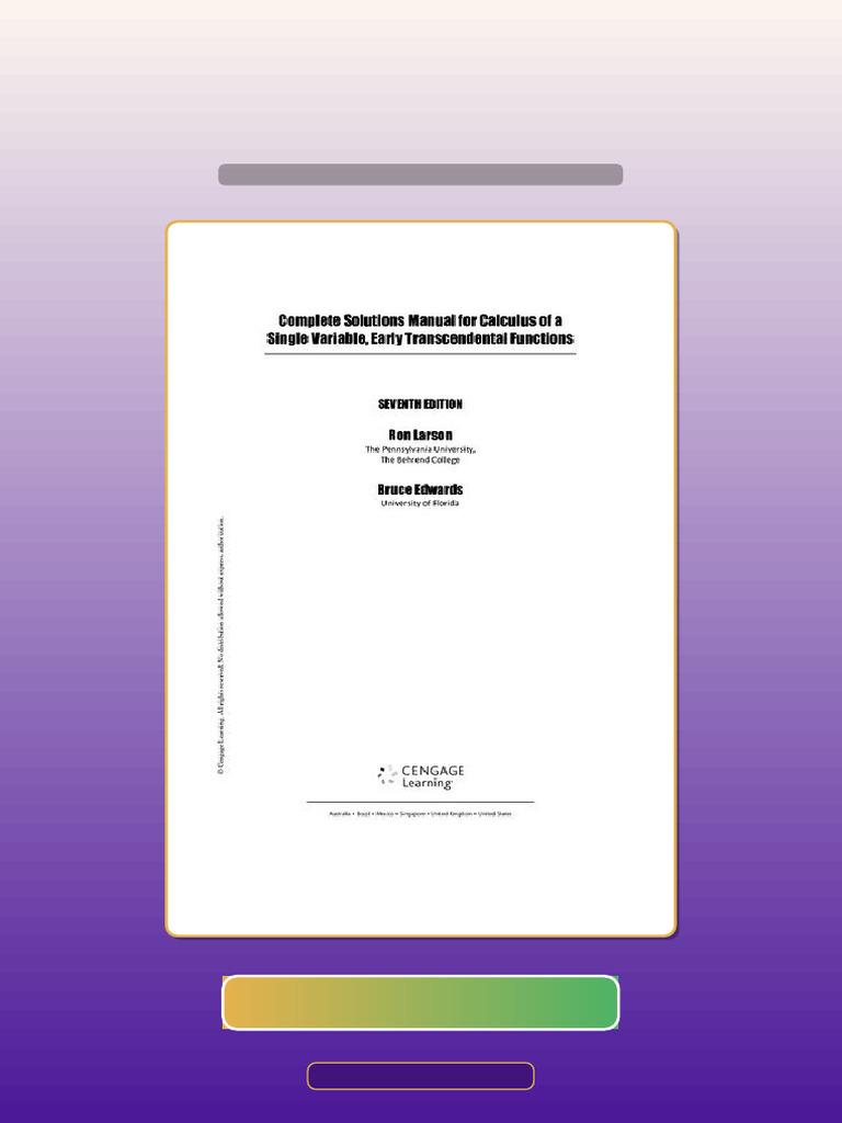 Test Bank for Complete for Calculus of a Single Variable Early ...