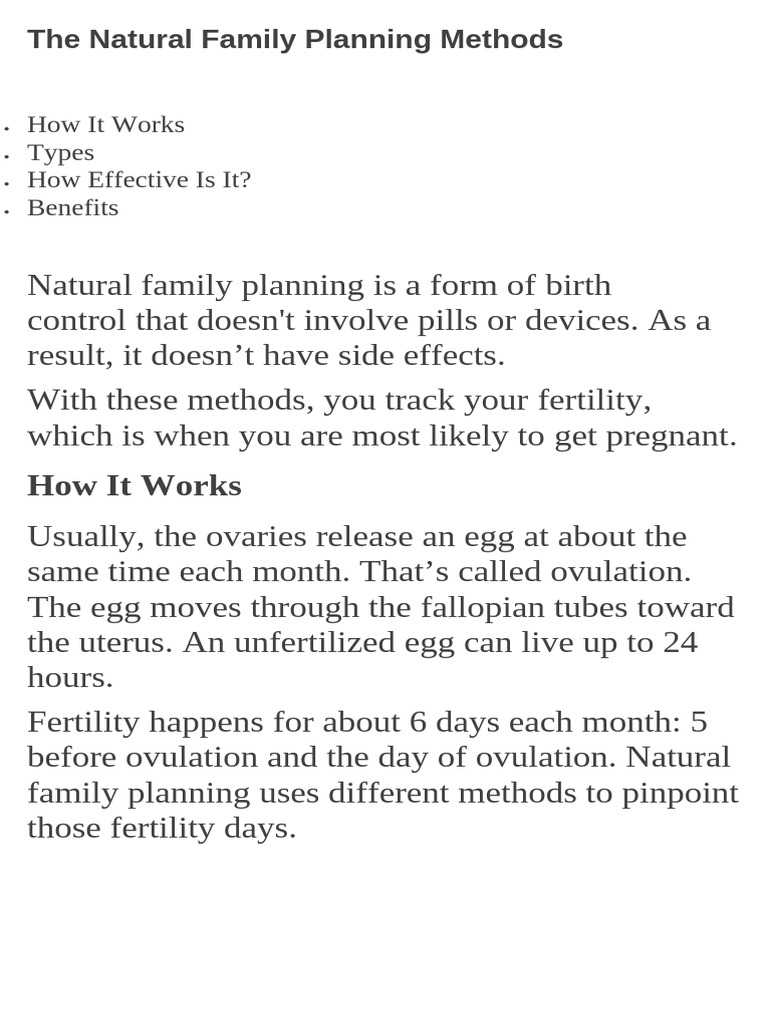 The Natural Family Planning Methods F | PDF | Sexually Transmitted ...