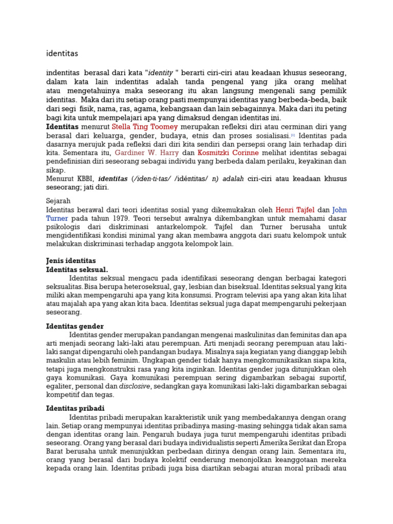 Memahami Konsep Identitas Manusia | PDF