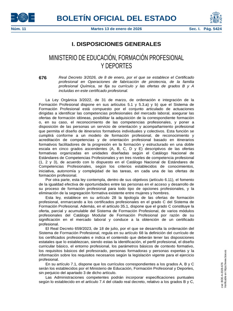 BOE-A-2026-676 | PDF | Educación vocacional | Accesibilidad