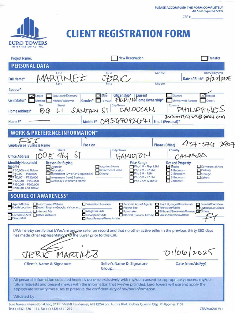 Client Registration Form (5) | PDF