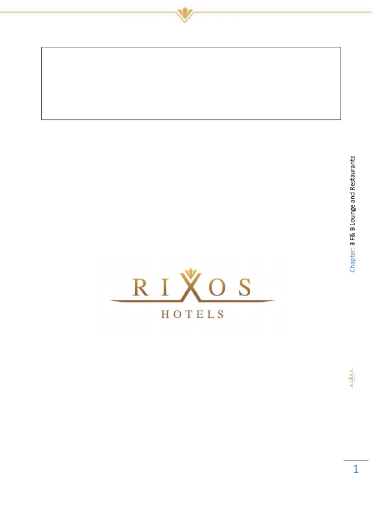 M03-F&B Outlets - Lounge & Restaurants | PDF | Restaurants | Buffet