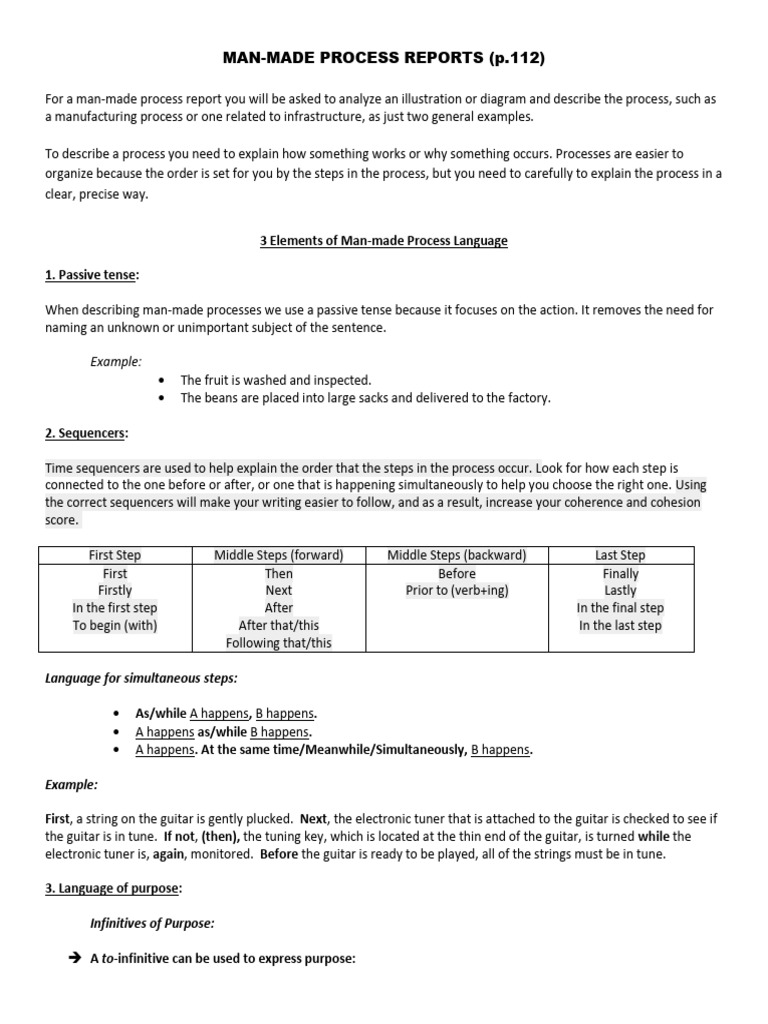 Man-Made Process Report Guidelines | PDF | Cocoa Bean | Sentence ...