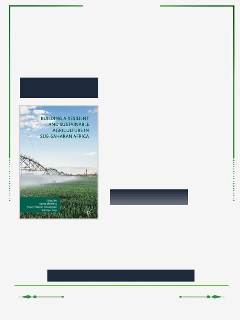 Building a Resilient and Sustainable Agriculture in Sub-Saharan Africa ...