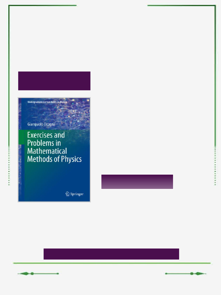 Exercises and Problems in Mathematical Methods of Physics Giampaolo ...