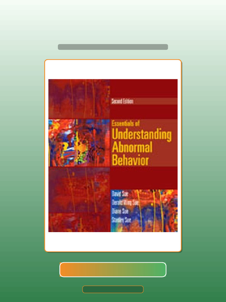 Test Bank for Essentials of Understanding Abnormal Behavior 2nd Edition ...