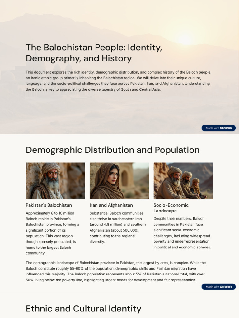 The Balochistan People Identity Demography and History | PDF