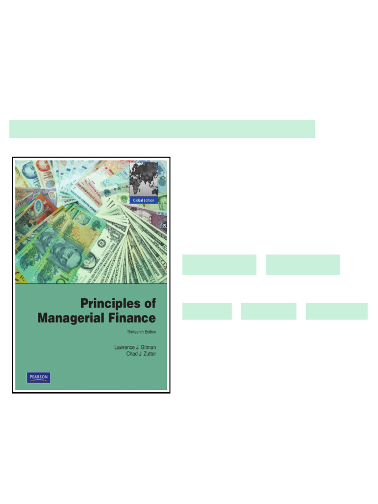 Principles of Managerial Finance Global Edition 13th Complete Edition | PDF