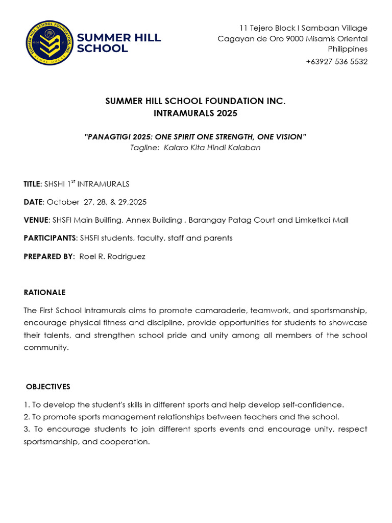 Edited Intramurals Sy2526 | PDF | Sports | Entertainment