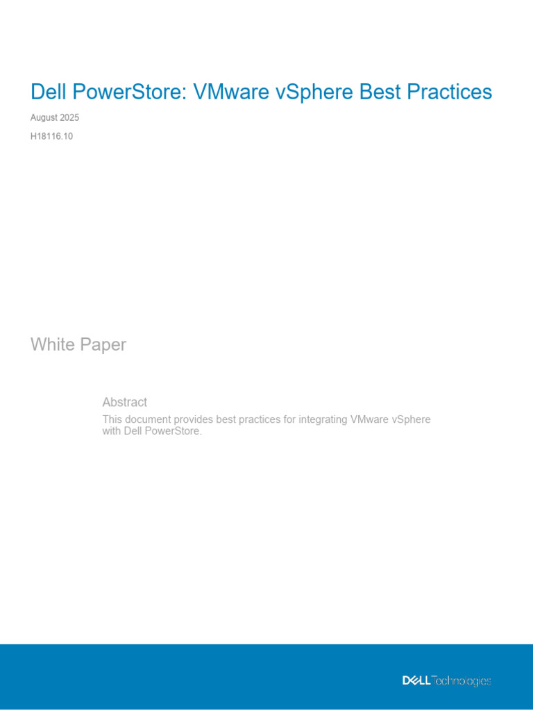 Dell Powerstore Vmware Vsphere Best Practices | PDF | Computer Network ...