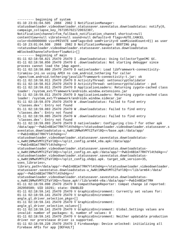 SS_logcat_1_11_02_18_59 | PDF | Software | Computer Architecture