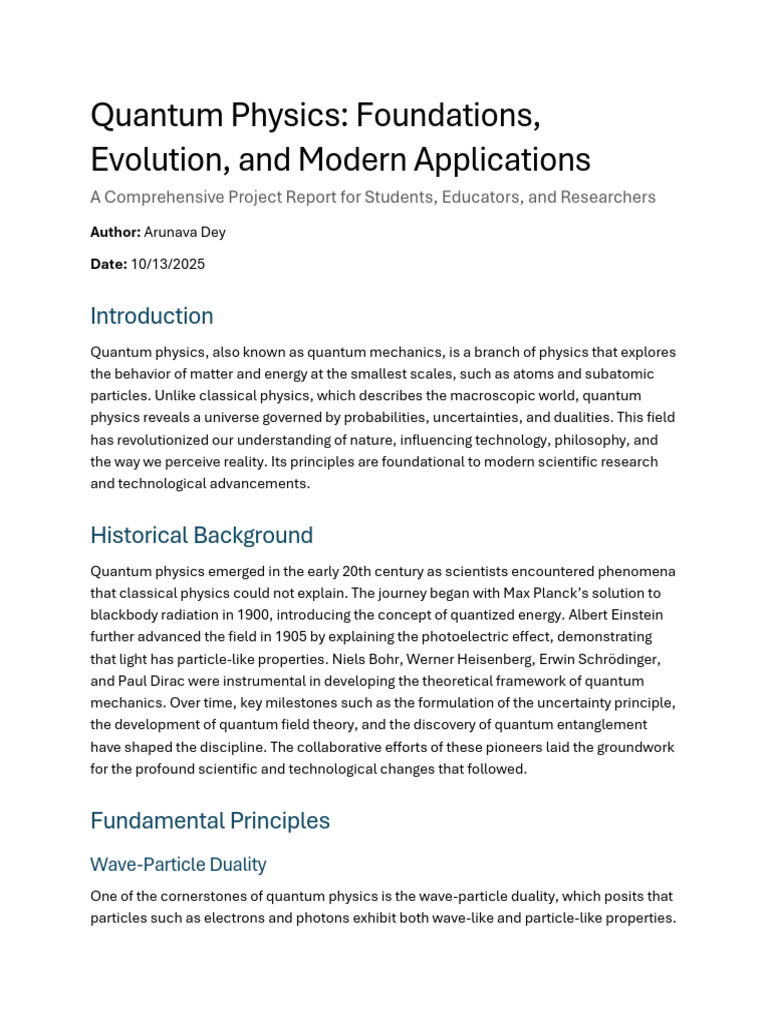 Quantum Physics Foundations | PDF | Quantum Mechanics | Photon
