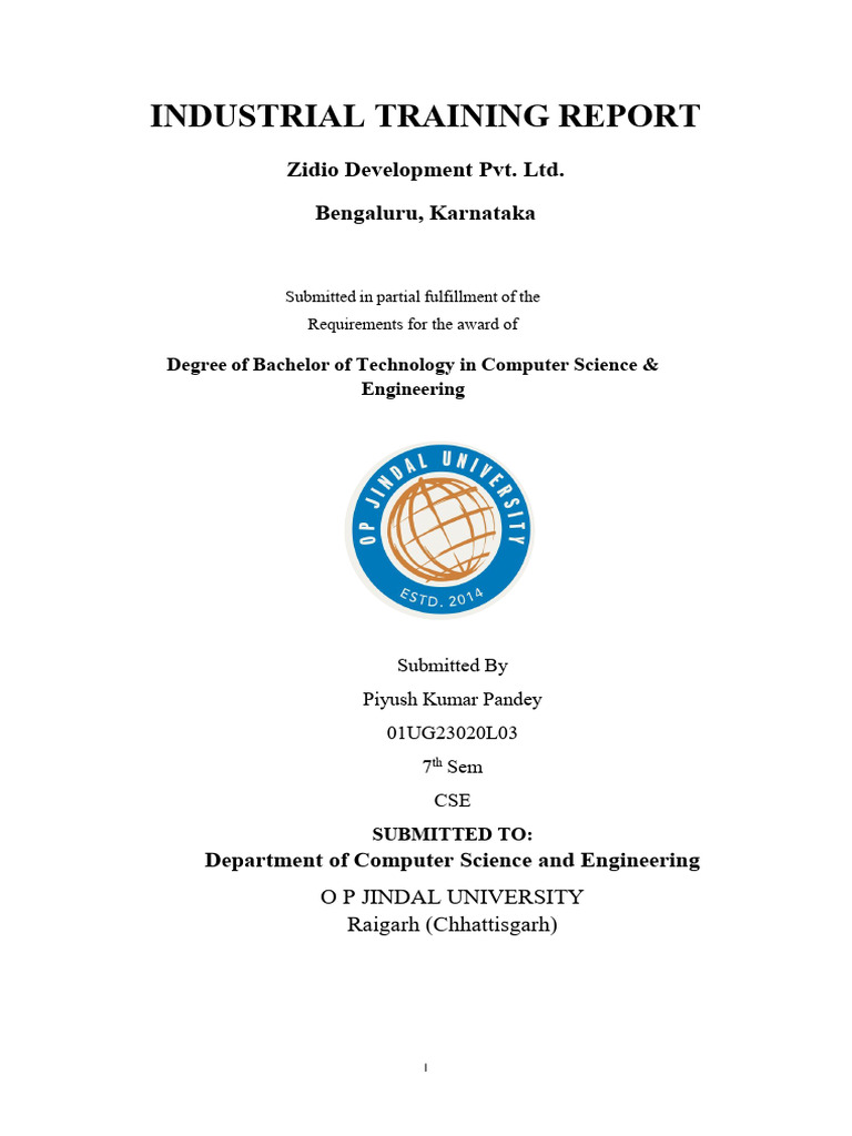 Web Developer Internship Report at Zidio | PDF | User Interface | Web ...