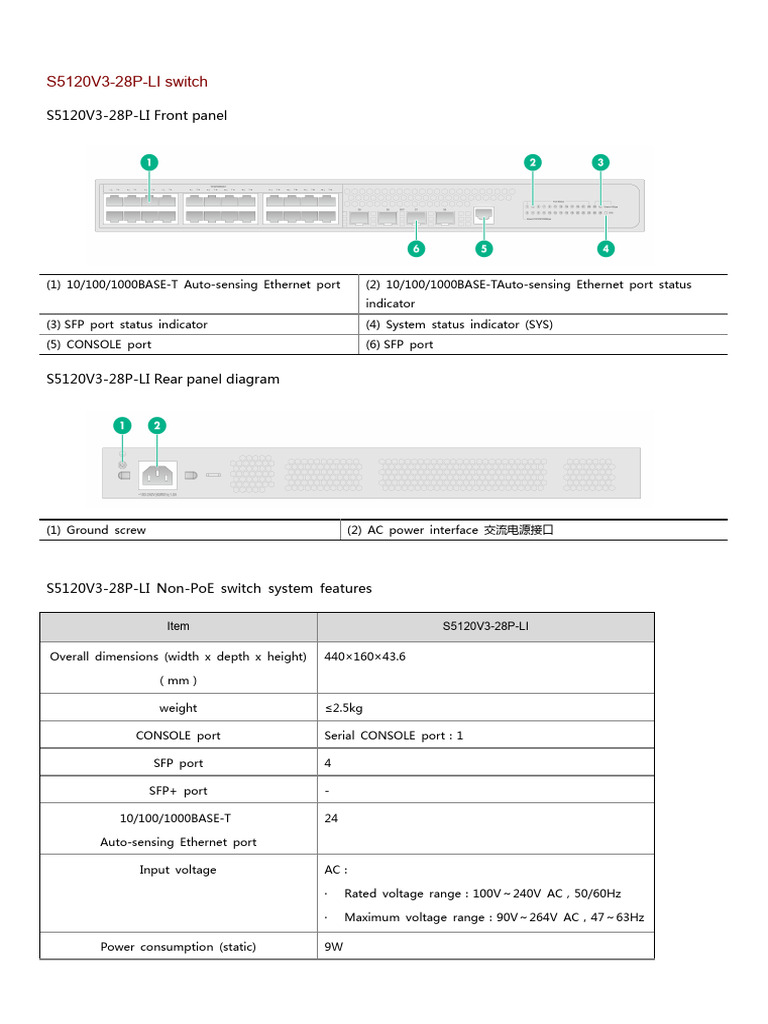 Switch(Non POE) | PDF