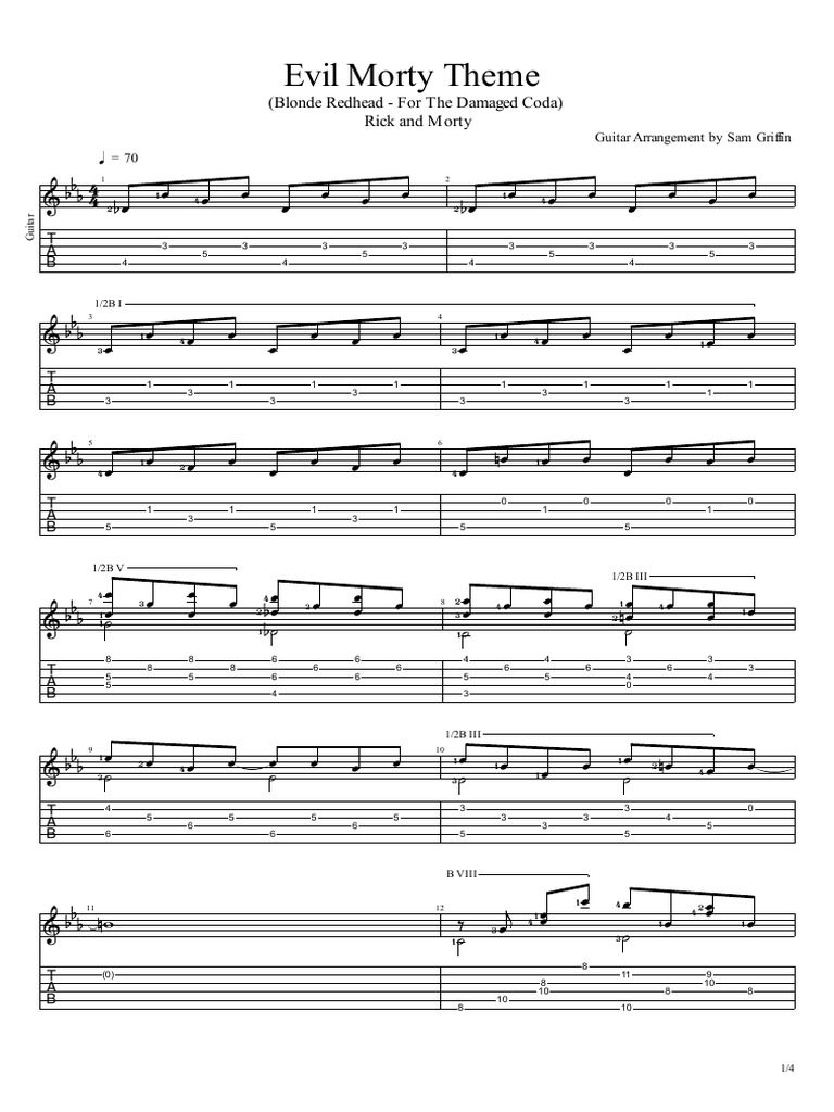 Evil Morty Guitar Arrangement Guide | PDF