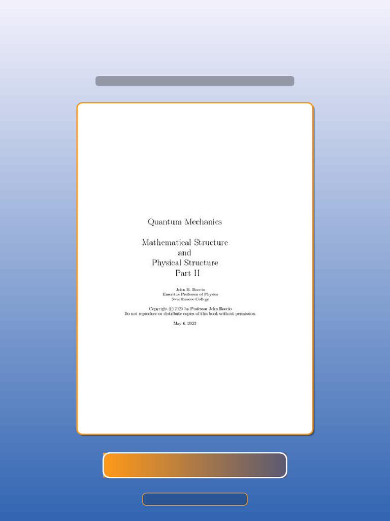 Test Bank for Quantum Mechanics Mathematical Structure and Physical ...
