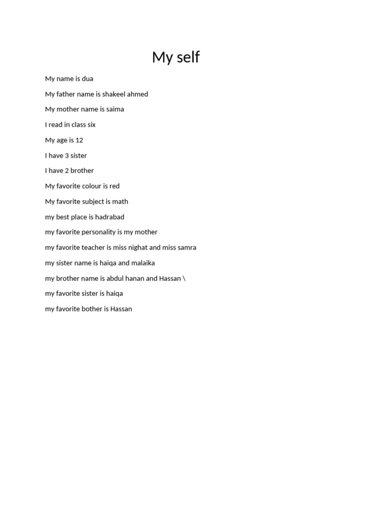 My self | PDF