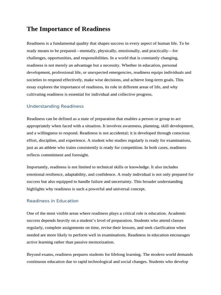 The Essential Role of Readiness | PDF | Emergency Management ...