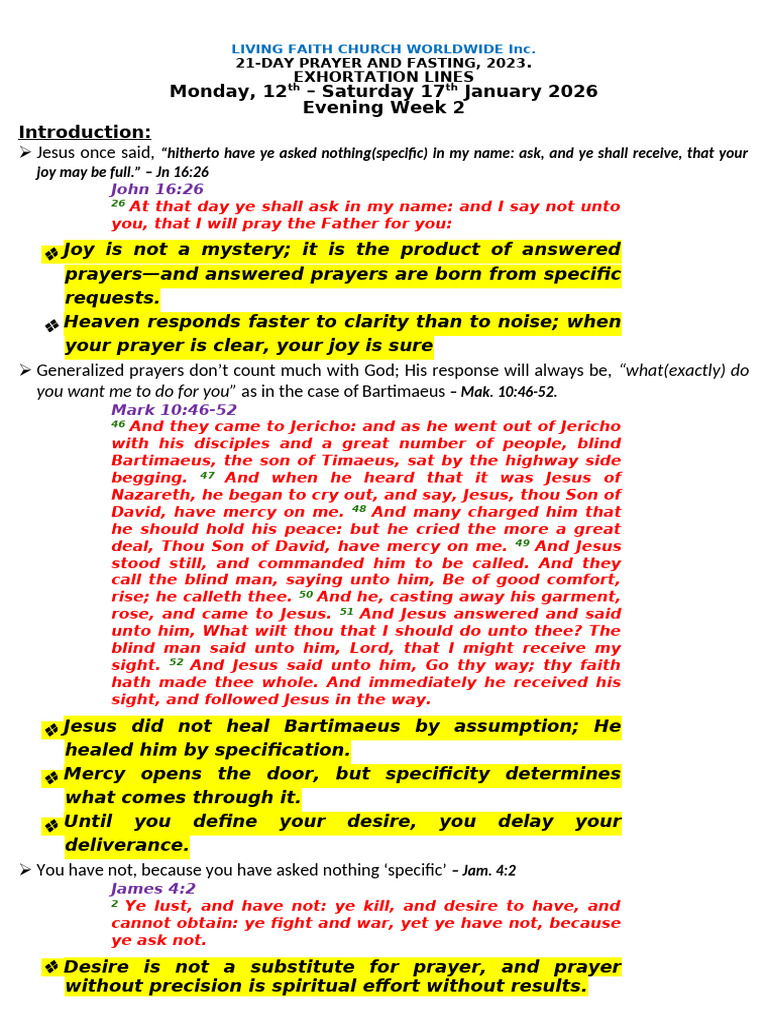 Expanded Teaching Fasting Day 8( Pst. Praise JB) | PDF | Prayer | Jesus