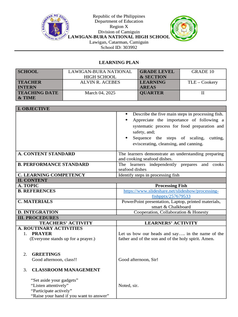 LP_FISH PROCESSING | PDF | Food Preservation | Canning