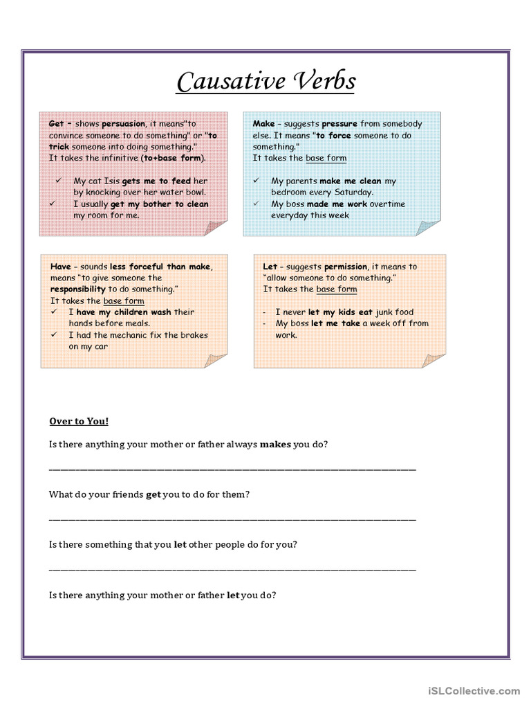 Causative Verbs (1) | PDF
