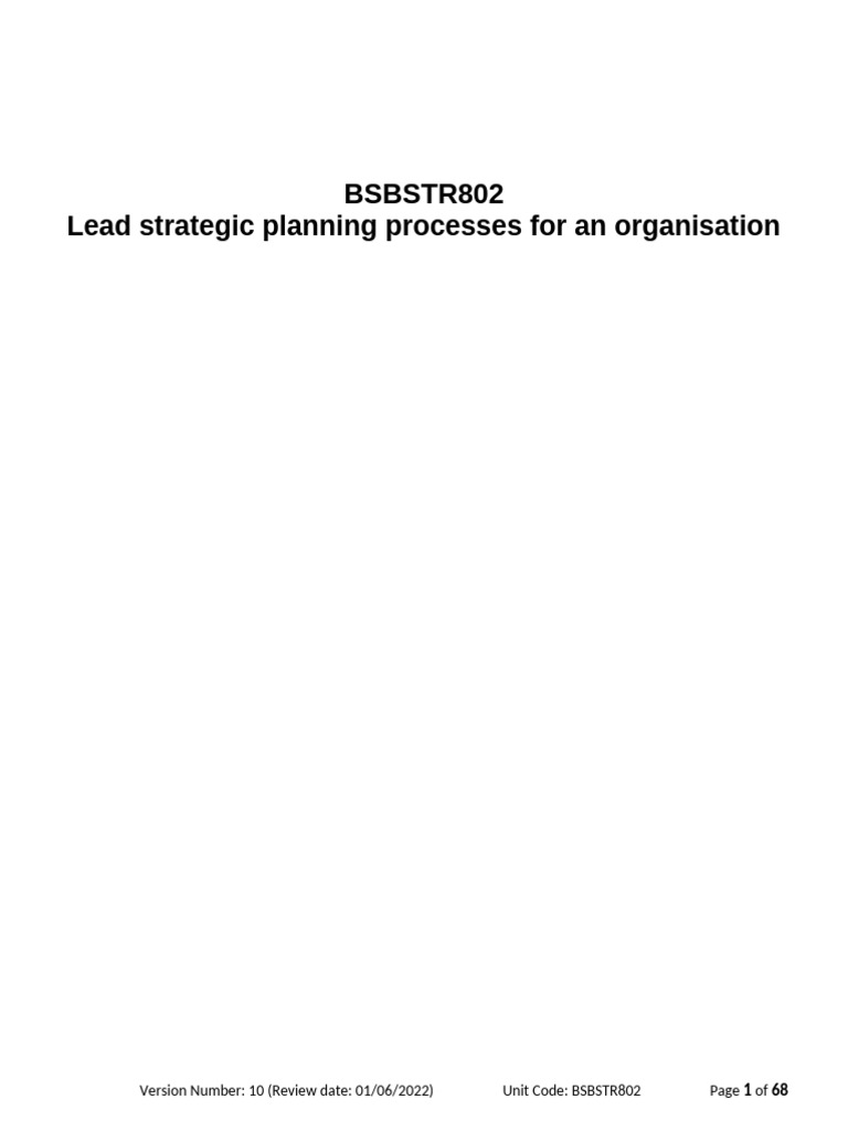 Lead Strategic Planning Processes Guide | PDF | Risk | Swot Analysis