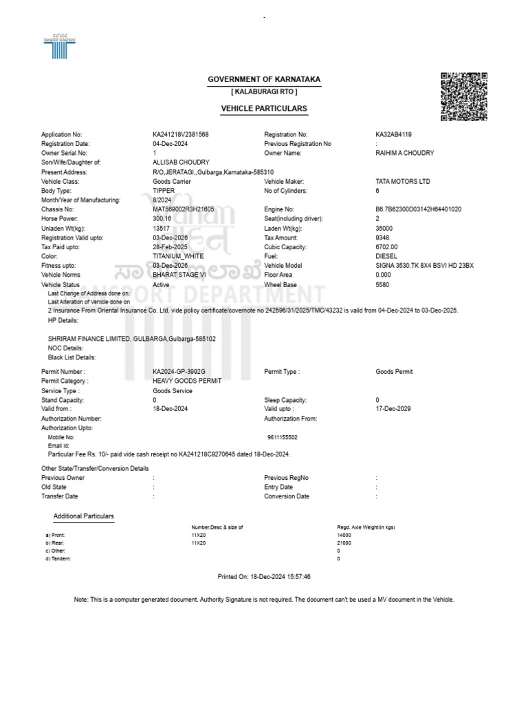 RCP KA32AB4119 | PDF | Land Vehicles | Motor Vehicle