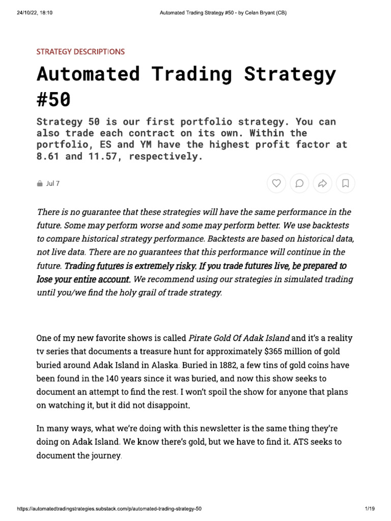 Automated Trading Strategy #50 | PDF
