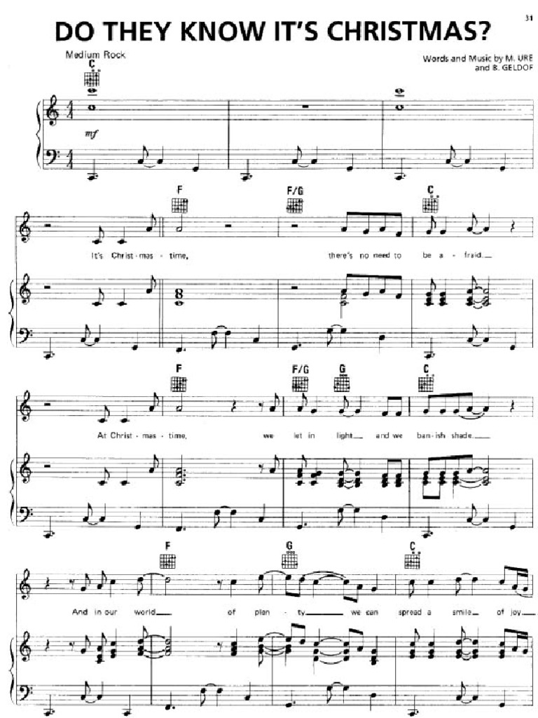 Band Aid - Do They Know It's Christmas | PDF