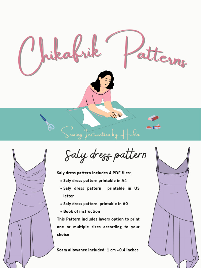 Saly Dress Pattern Sewing Guide | PDF | Seam (Sewing) | Sewing