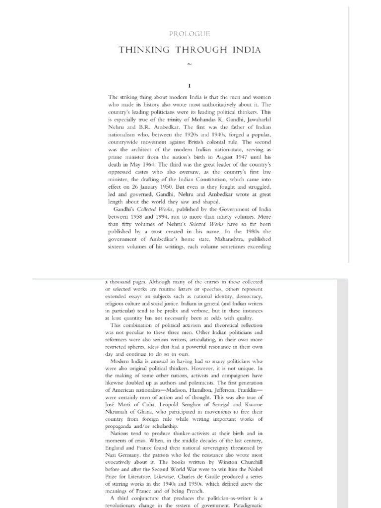Unit 1 Thinking Through India | PDF