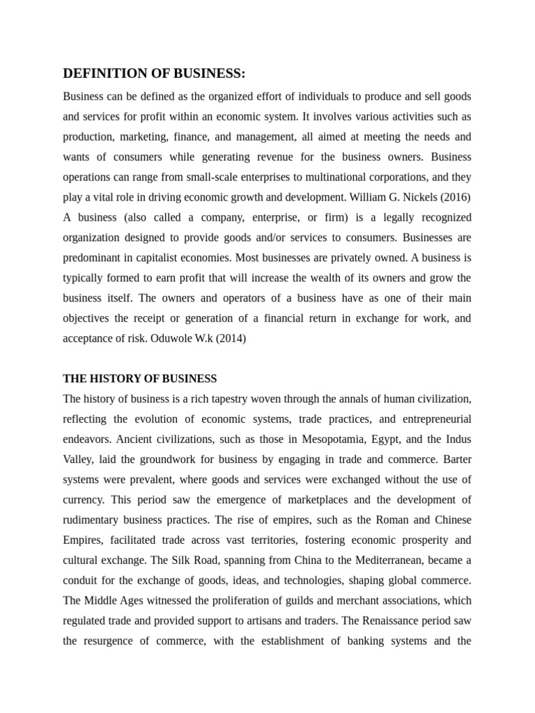 Definition of Business | PDF | Communication | Nonverbal Communication