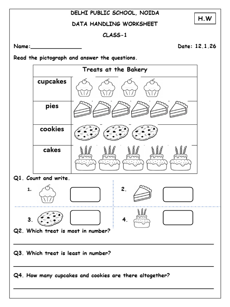 Data Handling (Monday HW Worksheet - 12.1.26) | PDF
