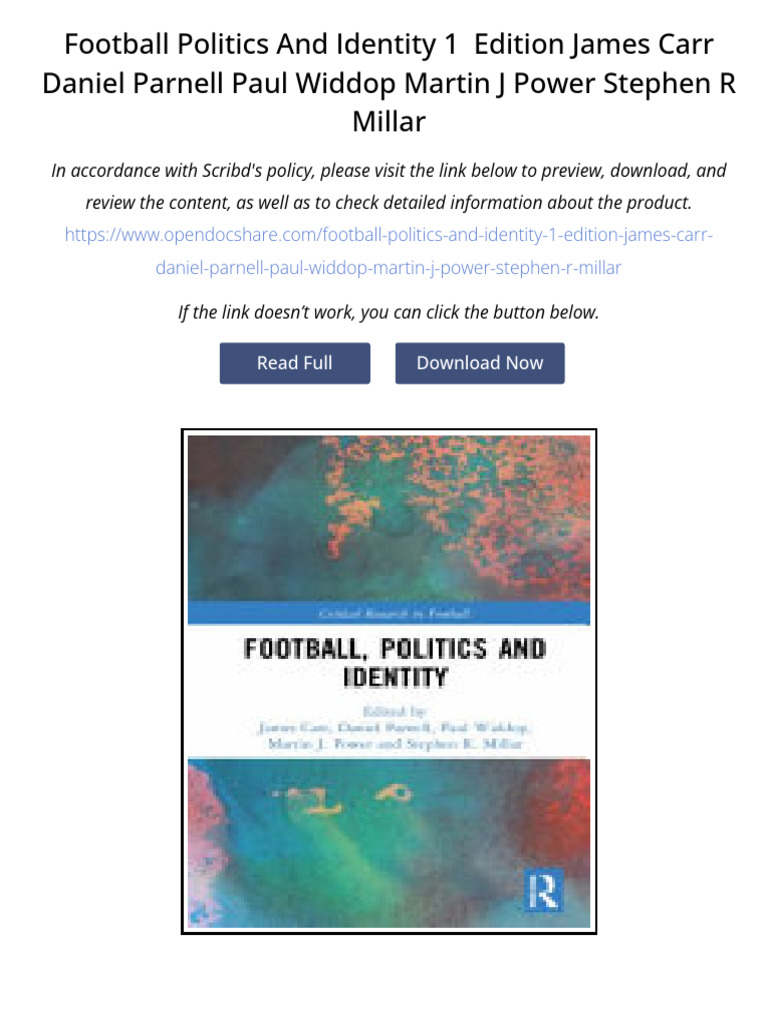 Football Politics and Identity 1 Edition James Carr Daniel Parnell Paul ...