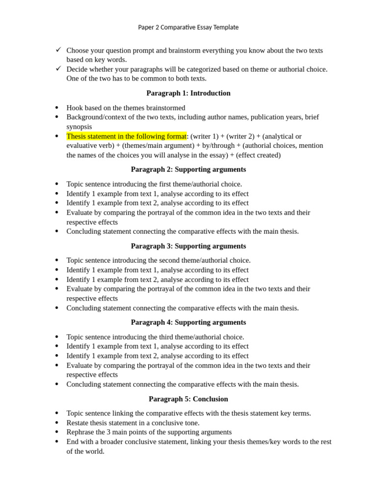 Comparative Essay Structure Guide | PDF | Essays | Human Communication