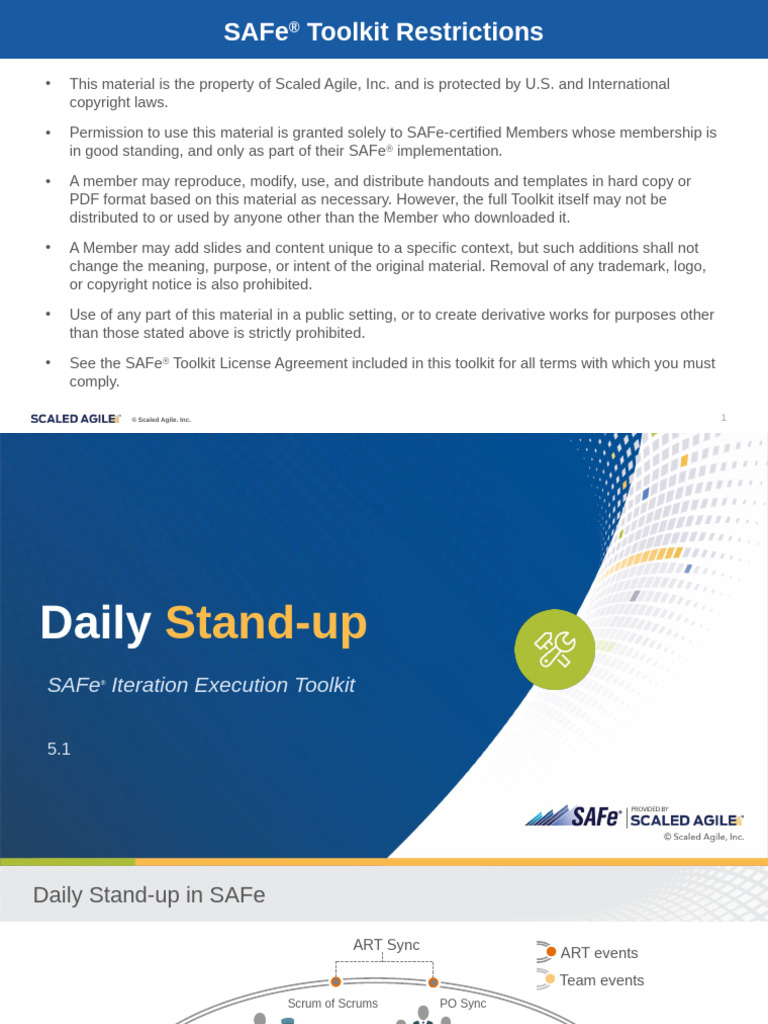 SAFe Daily Stand-up Guidelines | PDF | Agile Software Development ...