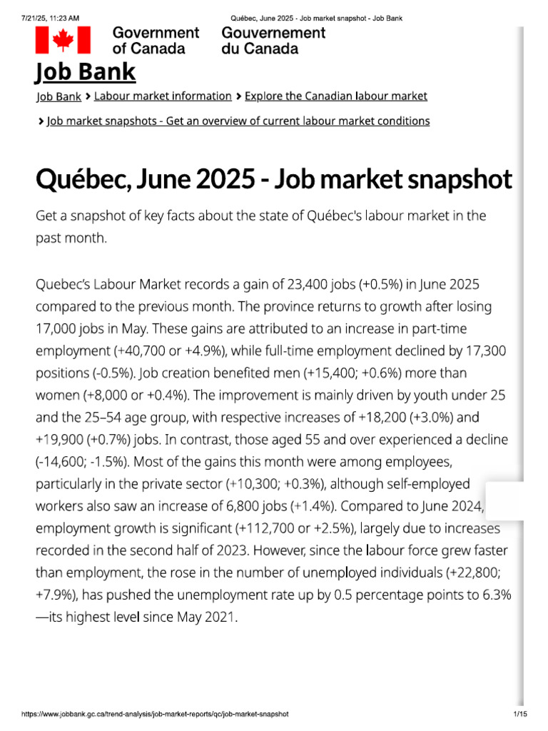 Quebec June Data | PDF