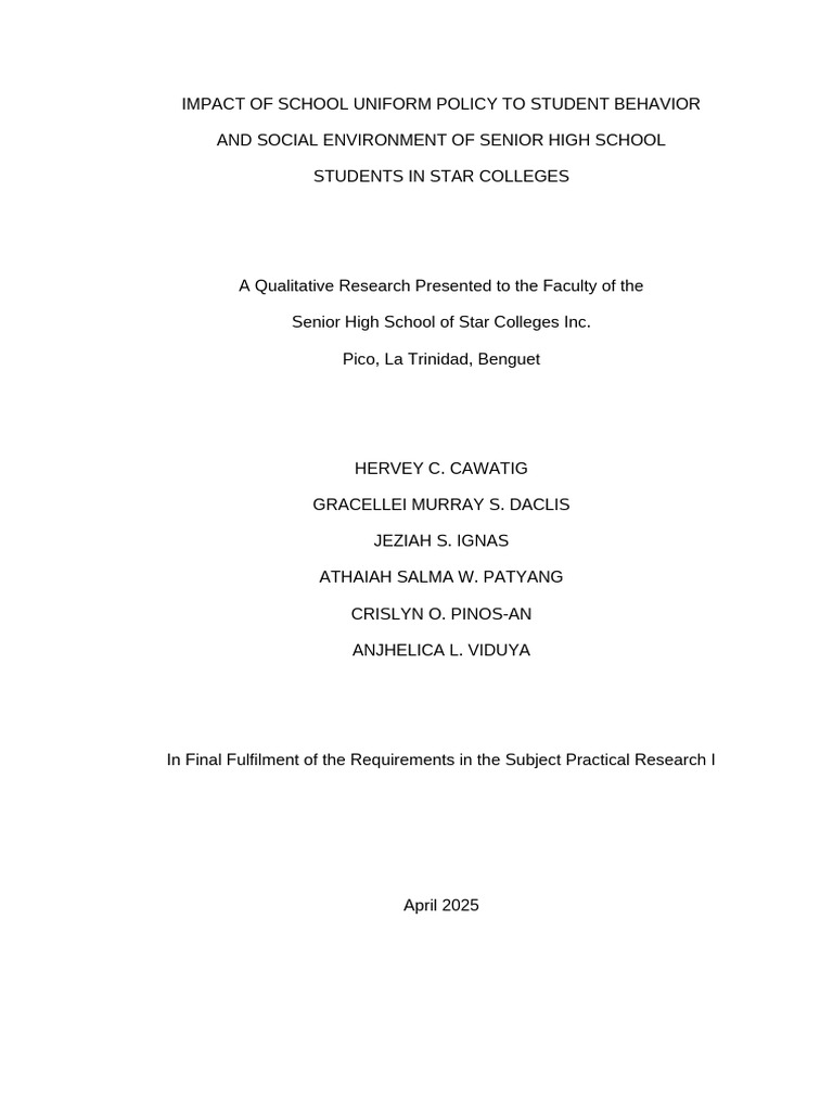 School Uniforms and Student Behavior | PDF | Psychology | Bullying