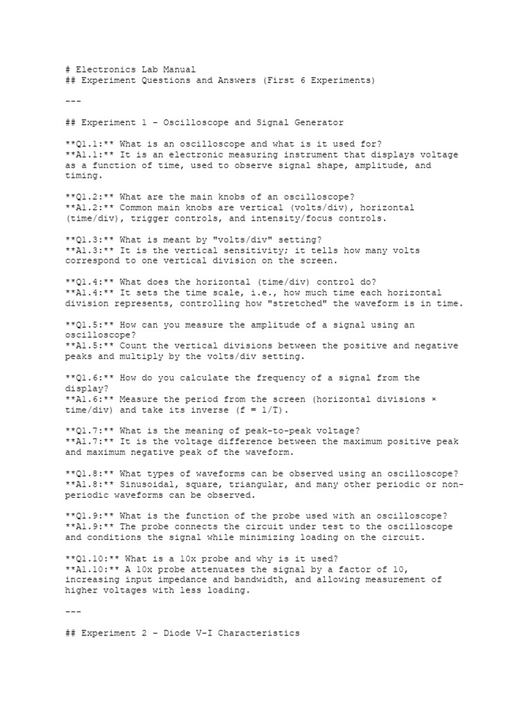 QnA 6 exp | PDF | Rectifier | Diode