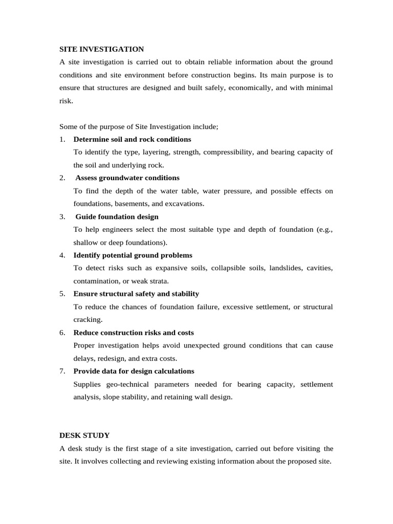 Site Investigation Techniques for Construction | PDF | Soil Mechanics ...