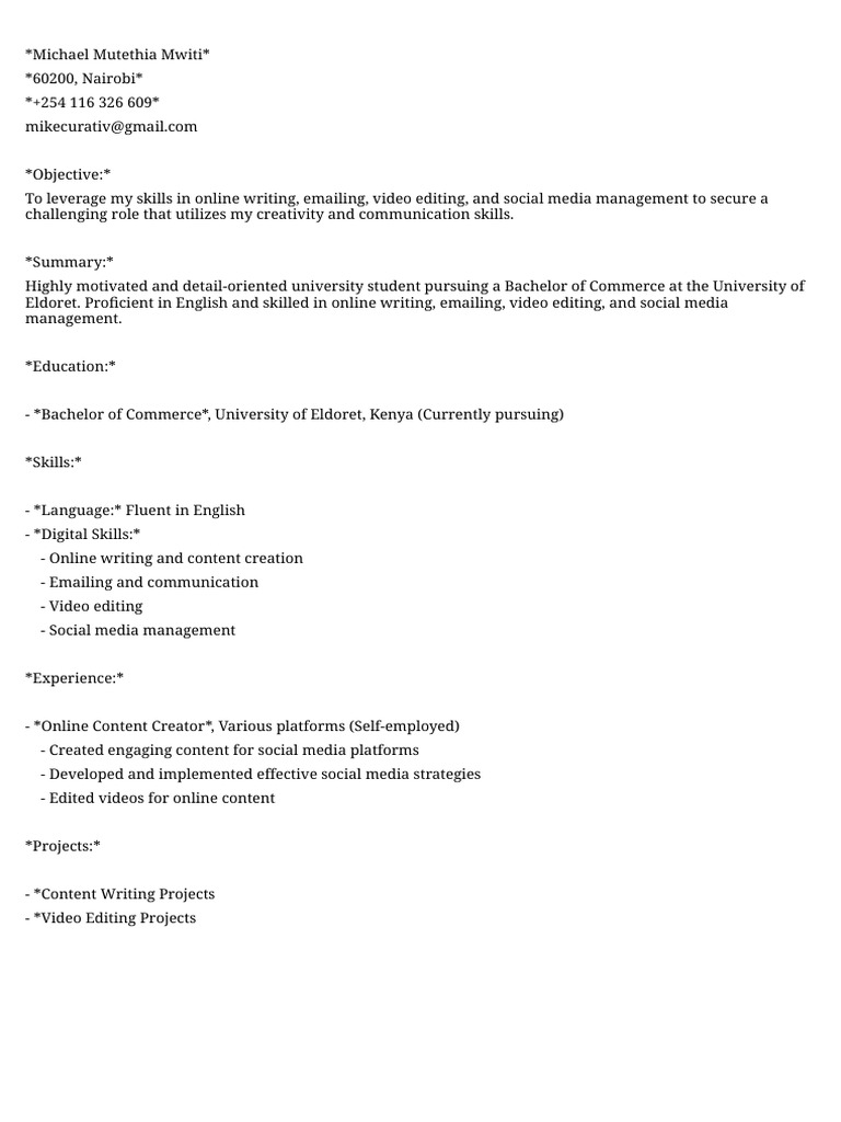Michael Resume | PDF