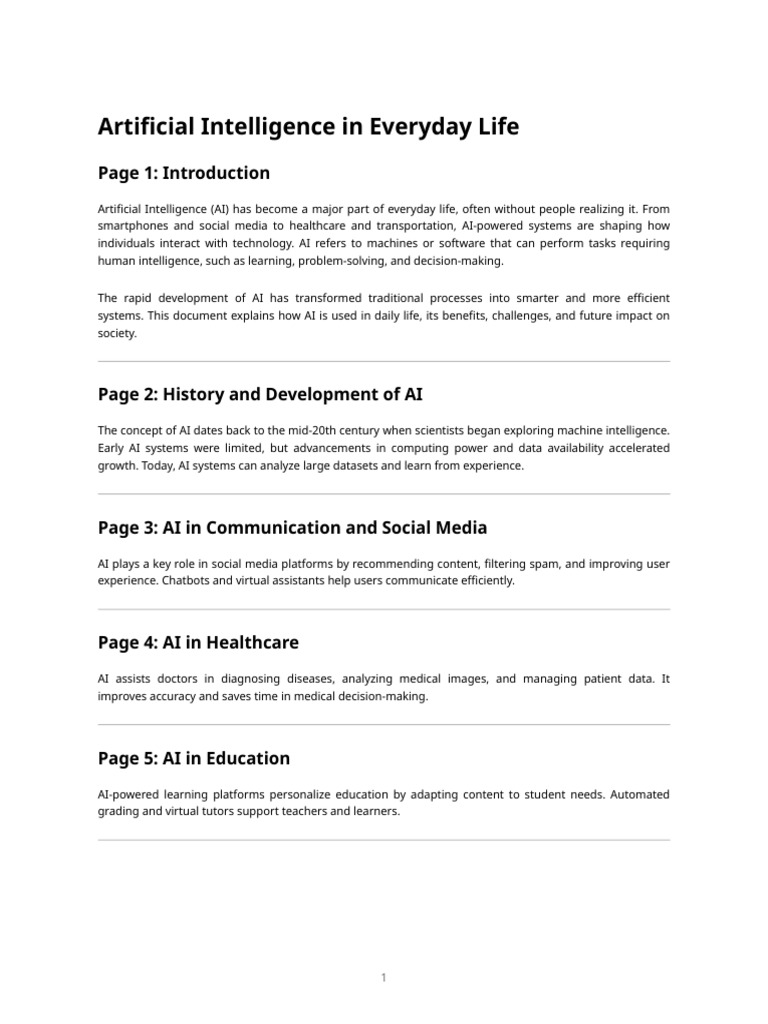 Artificial Intelligence in Everyday Life – Full 10 Pages | PDF