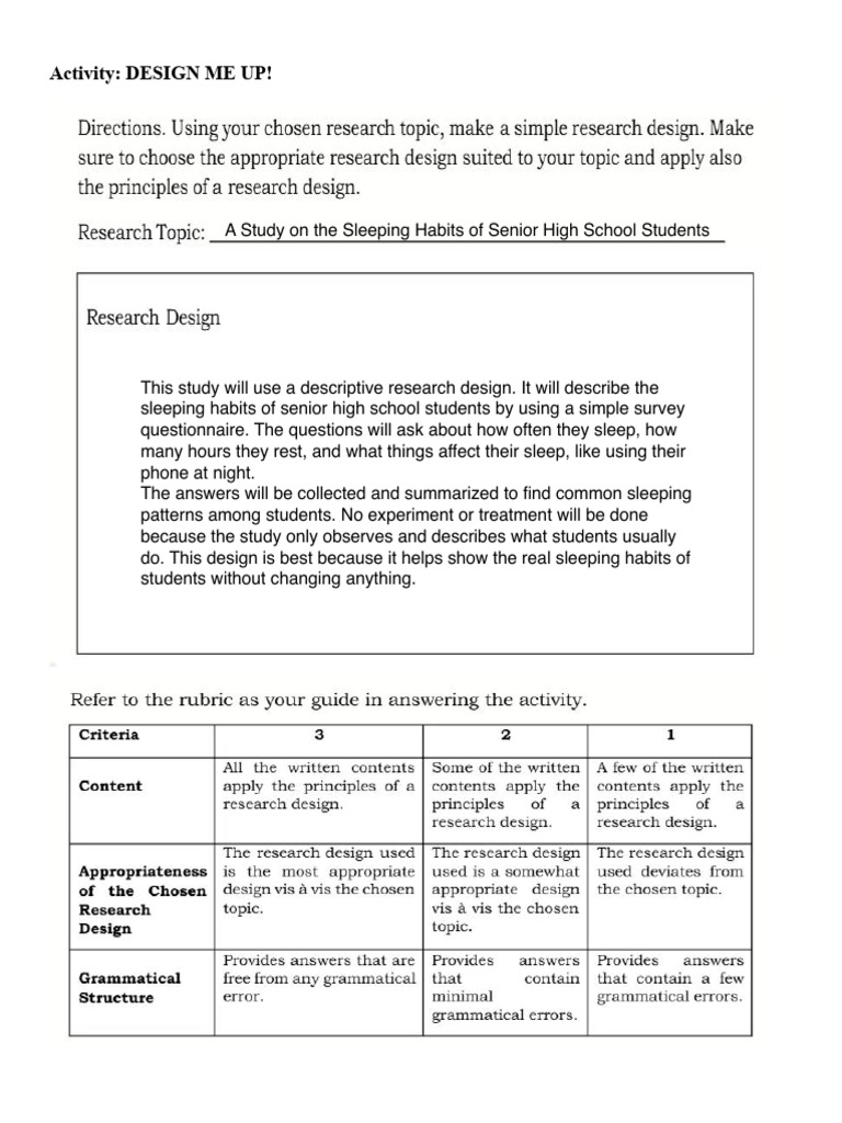 PR2 Research+Design+Activity (1) | PDF