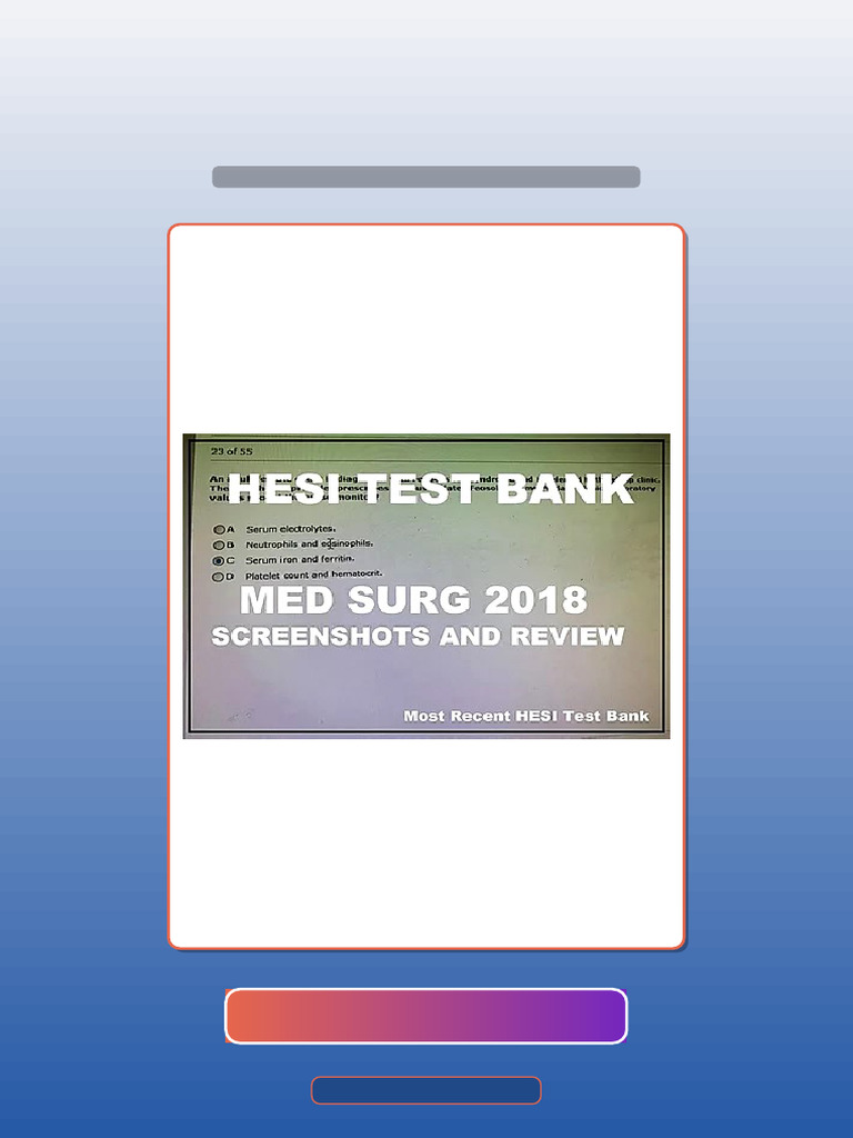 Test Bank for Hesi Med Surg RN 2018 Most Recent u2013 Updated | PDF ...