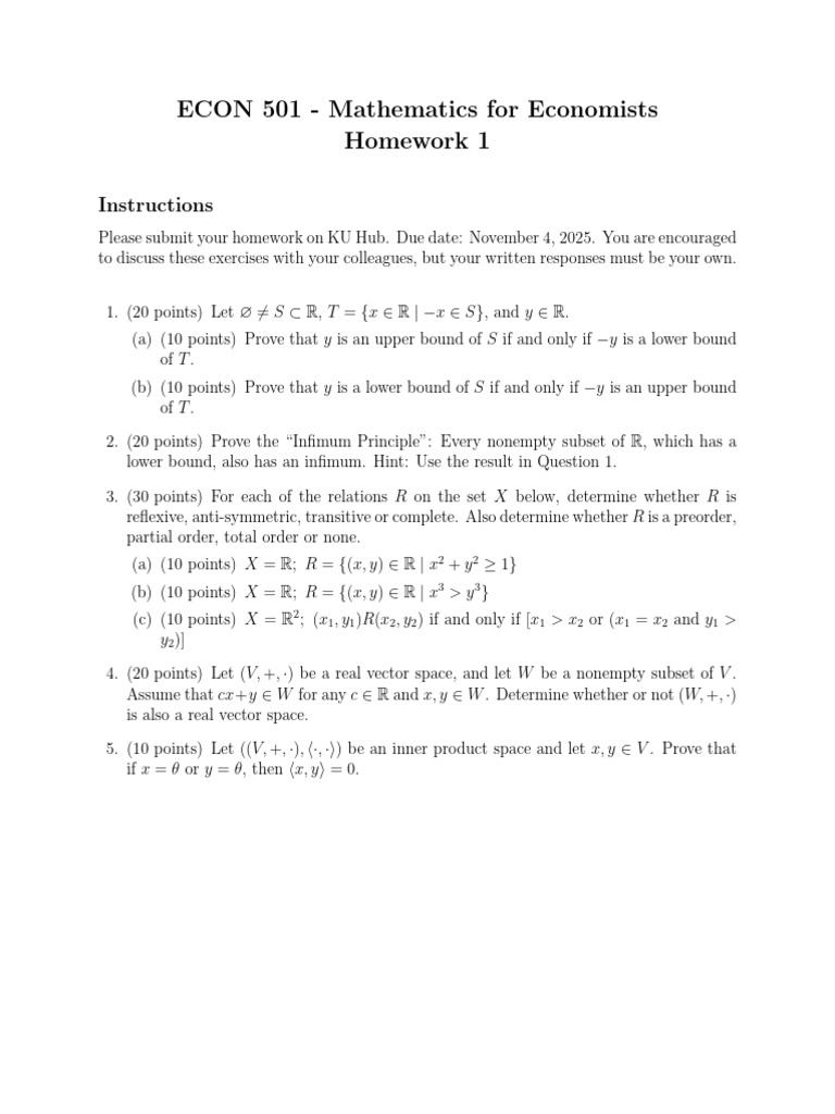 ECON501_HW1 | PDF