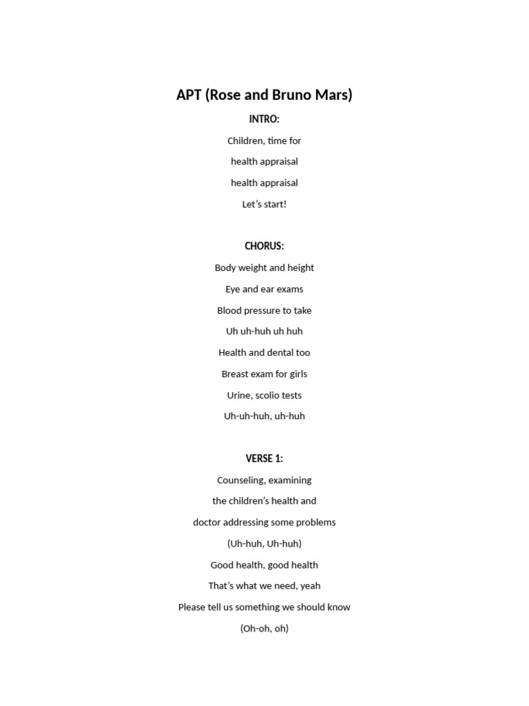 APT song | PDF | Song Structure
