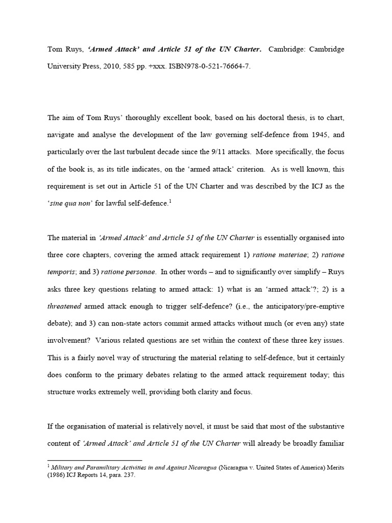 Book Review - Tom Ruys_ ___Armed Attack__ and Article 51 of the UN ...