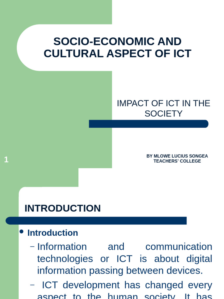 Impact of ICT on Society: Pros and Cons | PDF | Information And ...